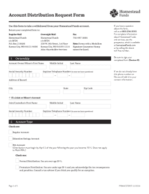 Fillable Online Account Distribution Request Form If you have a ...