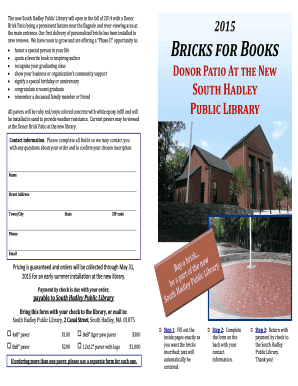 Fillable Online shadleylib The new South Hadley Public Library will ...