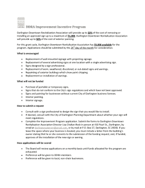 Fillable Online DDRA Improvement Incentive Program Fax Email Print ...