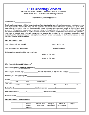 Fillable Online cleaning-application-short-formdoc Fax Email Print ...