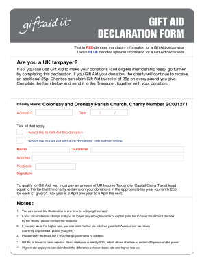 Fillable Online colonsaychurches Church Gift Aid formpdf ...
