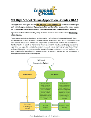 Fillable Online albertahomeeducation CFL High School Online Application ...