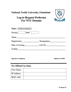 Fillable Online ntu edu Log -in Request Performa For NTU Domain - ntu ...
