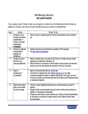 Fillable Online Job Layoff Checklist Fax Email Print - pdfFiller