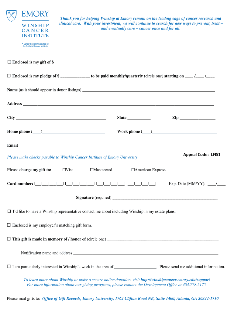 Fillable Online winshipcancer emory Online-Giving-Form-Fillablepdf Fax ...