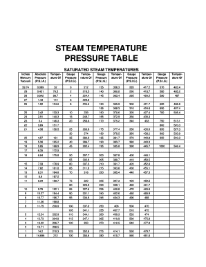 Fillable Online STEAM TEMPERATURE Fax Email Print - pdfFiller