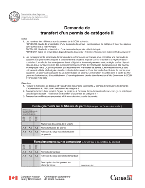 Remplissable En Ligne Demande de transfert dun permis de catgorie II formulaire de demande de ...