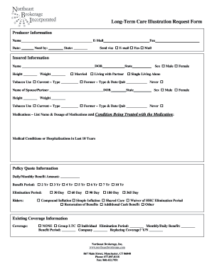 Fillable Online Long-Term Care Illustration Request Form Fax Email ...