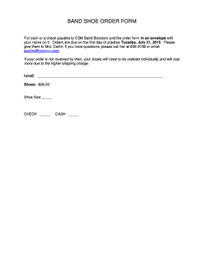 Shoe Order Form Templates | pdfFiller