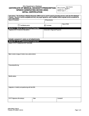 Ohio Medicaid Certificate Of Medical Necessity - Fill and Sign ...