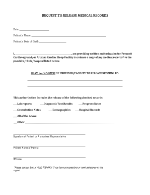 Fillable Online Medical Records Formpdf Fax Email Print - pdfFiller
