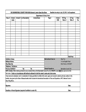 Fillable Online ADGA Entry Form - capecodfairgroundscom Fax Email Print ...