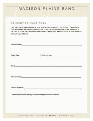 Fillable Online Student Release Form - mplsdorg Fax Email Print - pdfFiller