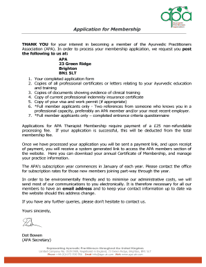 Fillable Online Apa Membership Application Form Jan15docx Fax Email ...