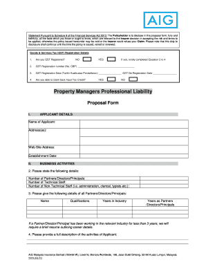 Fillable Online Property Managers Professional Liability Proposal Form ...
