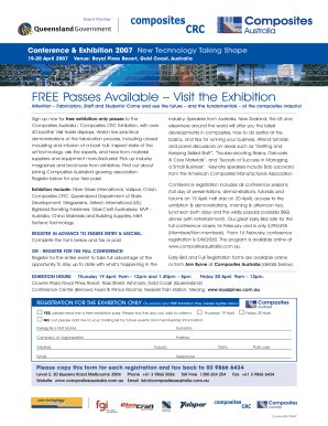 Fillable Online FREE Passes Available Visit the Exhibition Fax Email ...