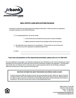 Fillable Online REAL ESTATE LOAN APPLICATION PACKAGE Fax Email Print ...