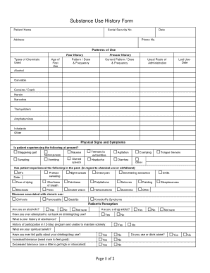 Fillable Online Substance Use History Form - Avery Barber Fax Email ...