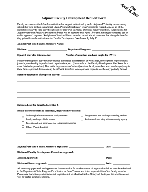 Professional Development Request Form For Teachers | pdfFiller