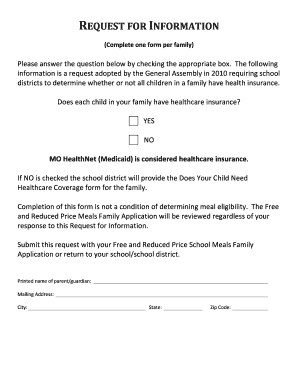 Fillable Online REQUEST FOR INFORMATION - SharpSchool Fax Email Print - pdfFiller