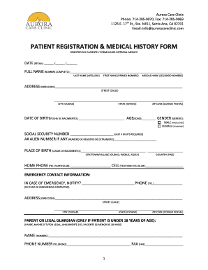 Fillable Online To complete a registration form - Aurora Care Clinic ...