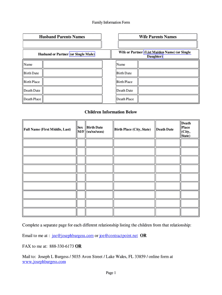 Fillable Online Husband Parents Names Fax Email Print - pdfFiller