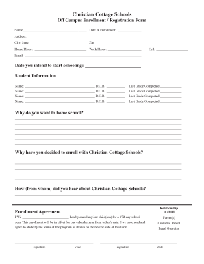 Fillable Online Christian Cottage Schools Fax Email Print - pdfFiller