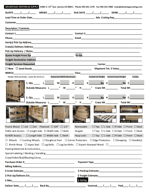 Fillable Online Crate Quote Form Fillablepdf Fax Email Print - pdfFiller