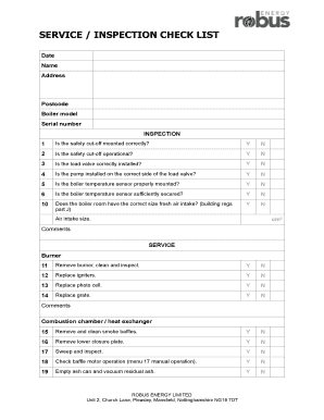 Fillable Online Service Inspection Checklist Fax Email Print - pdfFiller