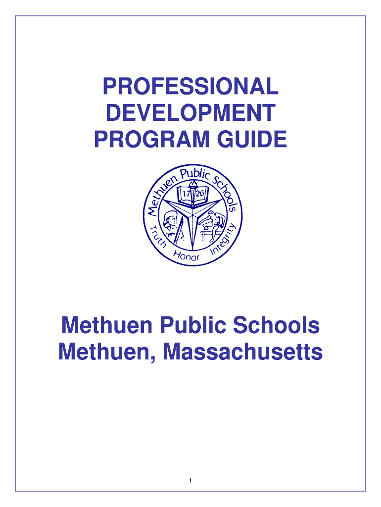 Fillable Online ww2 methuen k12 ma PROFESSIONAL DEVELOPMENT PROGRAM ...