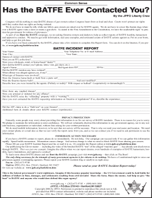 Fillable Online Common S Has the BATFE Ever Contacted You Fax Email ...
