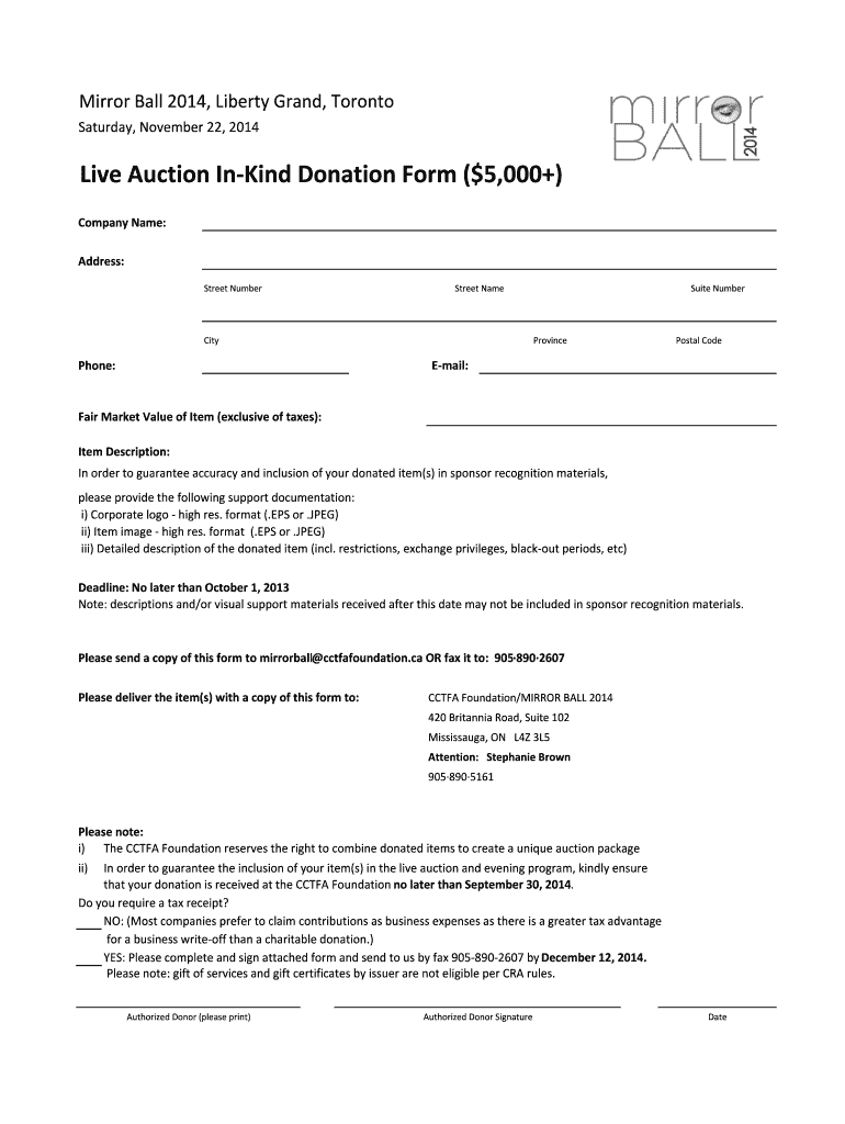 Fillable Online 2014-Live-Auction-Formfillablepdf Fax Email Print ...