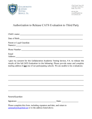 Fillable Online Authorization-to-Release-CATS-Evaluation-to-Third ...