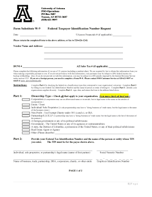 Fillable Online sgpp arizona Form Substitute W9 Fax Email Print - pdfFiller