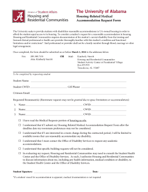 Fillable Online Medical Accommodation FormJMGdocx Fax Email Print ...