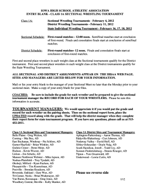 Fillable Online iahsaa 1A Sectional Entry Blank 12 Fax Email Print ...