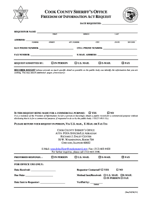 Fillable Online ADDRESS - Cook County Sheriffs Office Fax Email Print ...