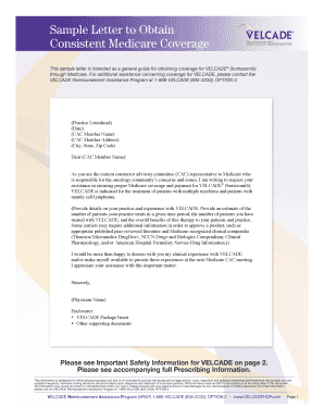 Fillable Online Sample Letter to Obtain Consistent Medicare Coverage ...
