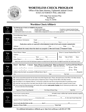 Fillable Online sa18 WORTHLESS CHECK PROGRAM - Welcome To The State Fax Email Print - pdfFiller