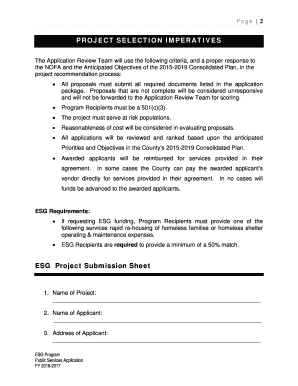 Fillable Online ESG APPLICATION FY 2016-2017 - Seminole County Florida ...