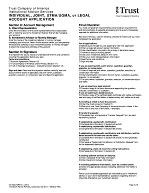 Fillable Online Individual Joint Utma Ugma Legal Application Tci ...