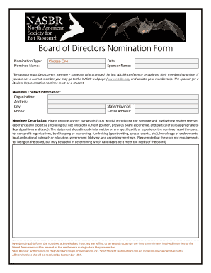 Fillable Online nasbr Nomination Type Fax Email Print - pdfFiller