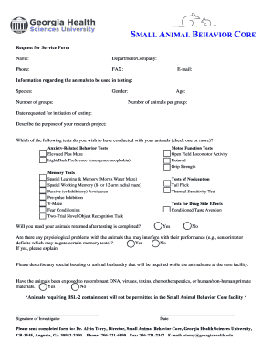 Fillable Online Information regarding the animals to be used in testing ...