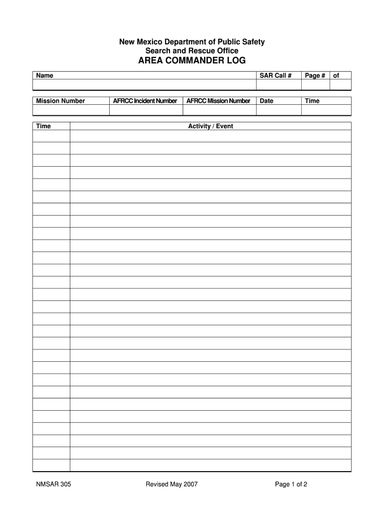 Fillable Online nmsarc Nmsar 305 Ac Logdoc Fax Email Print - pdfFiller
