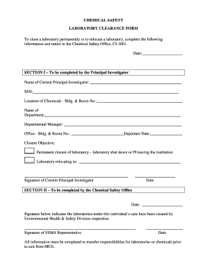 Fillable Online CHEMICAL SAFETY CLEARANCE FORM - Augusta University Fax ...