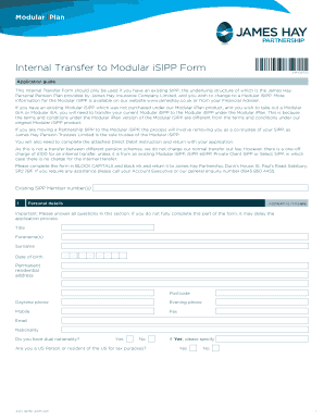 Fillable Online jameshay co Internal Transfer to Modular iSIPP Form ...