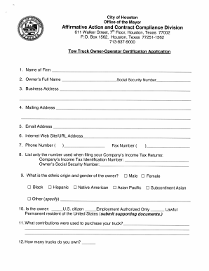 Fillable Online swtowop Tow Truck Owner-Operator Certification ...