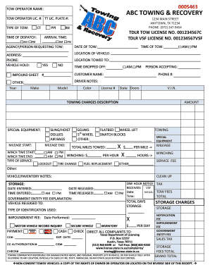 Fillable Online swtowop 0005463 ABC TOWING amp RECOVERY - Certification ...
