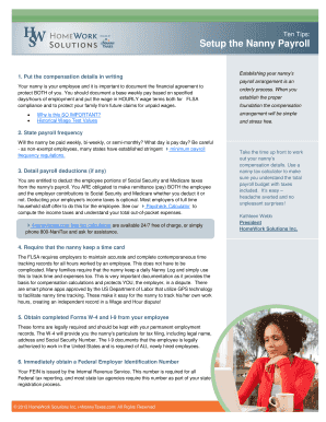 Fillable Online Setup the Nanny Payroll Fax Email Print - pdfFiller