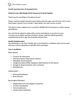 Fillable Online Health Questionnaire Consent Form HVLAdocx Fax Email Print - pdfFiller